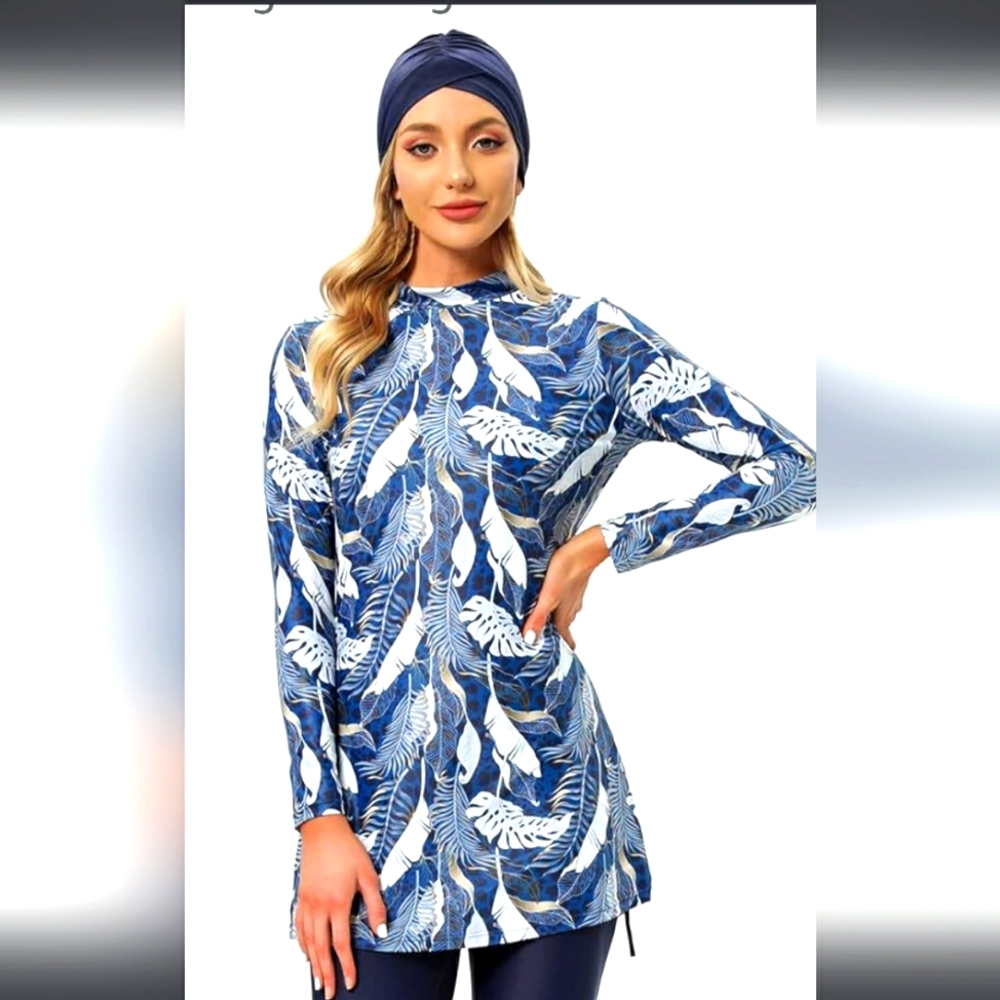 3x/4x Plus Size Rash Guard Swimsuit Swim Shirt Long S… - Gem